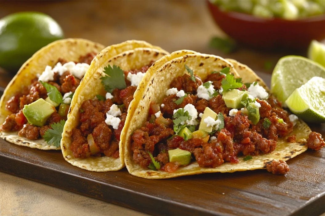 Tacos de calle chorizo picante con cilantro y lima frescos – santokuknives